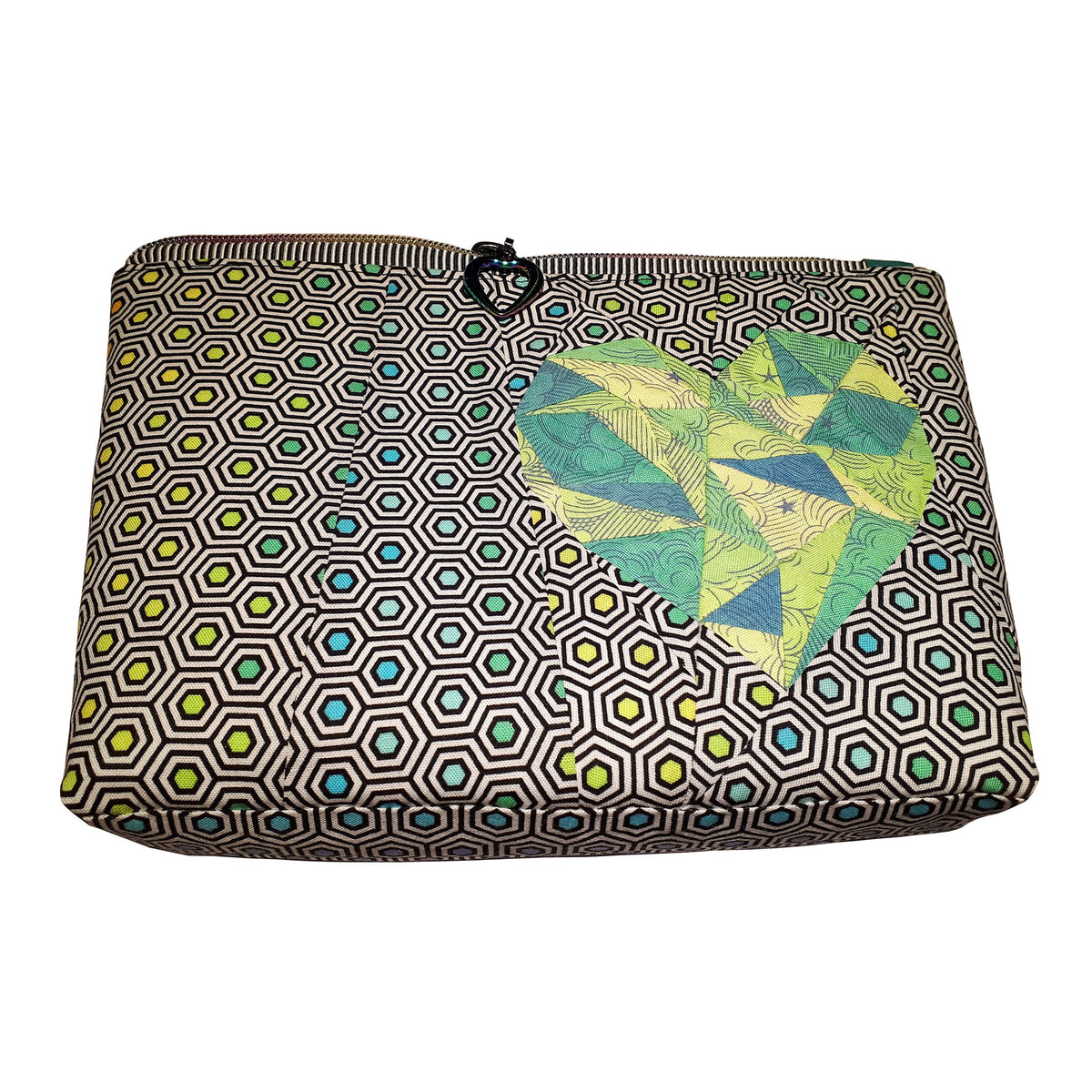 Zippered Pouch with FPP Heart - Green/Blue – Gems from Paradise Inc.